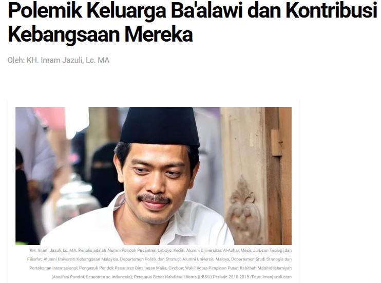 Sanggahan Ilmiah terhadap Tulisan KH. Imam Jazuli, Lc. MA tentang Peran ...
